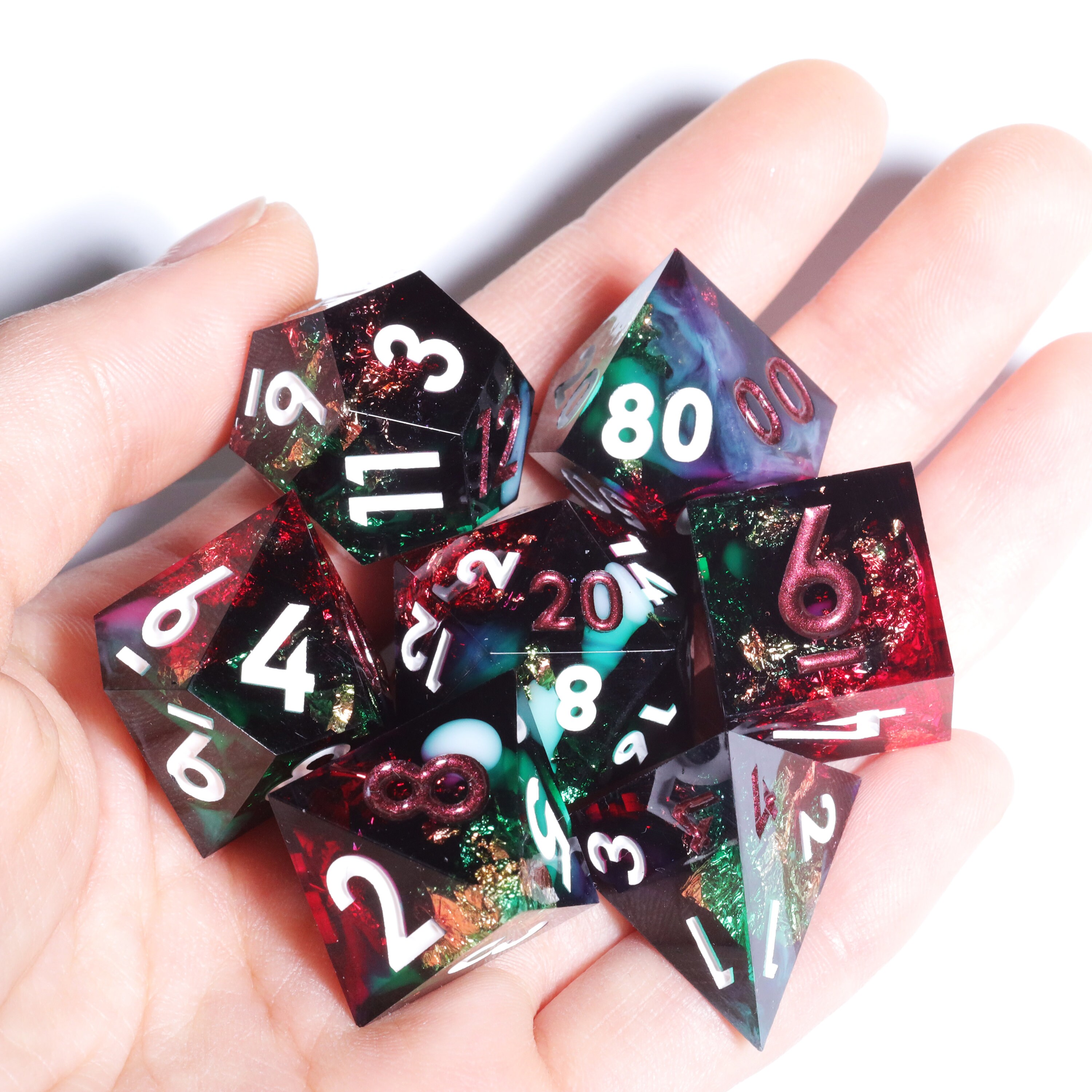 Dnd Dice, Dnd Dice Set for TTRPG Dungeons and Dragons Handmade Sharp ...