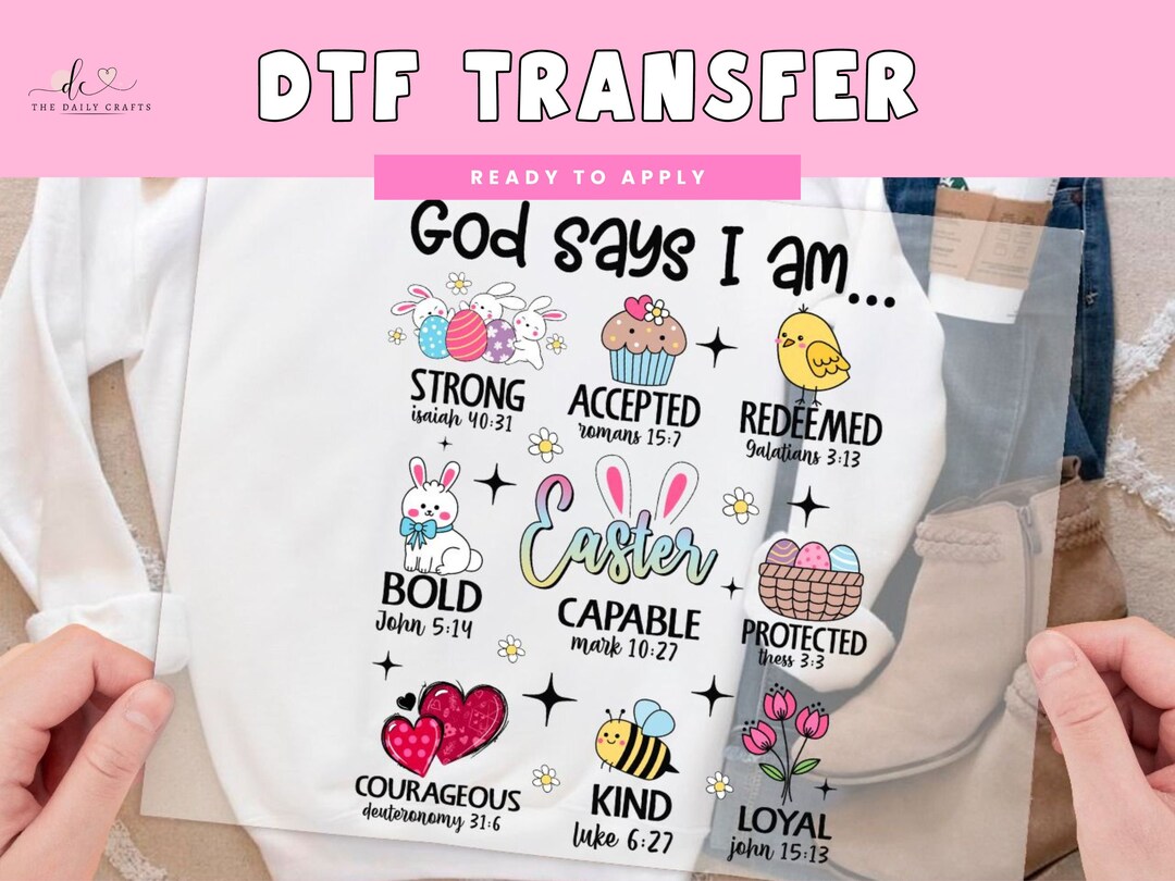 Jesus Bible Quotes Easter DTF Transfers, Christian Religious Jesus ...