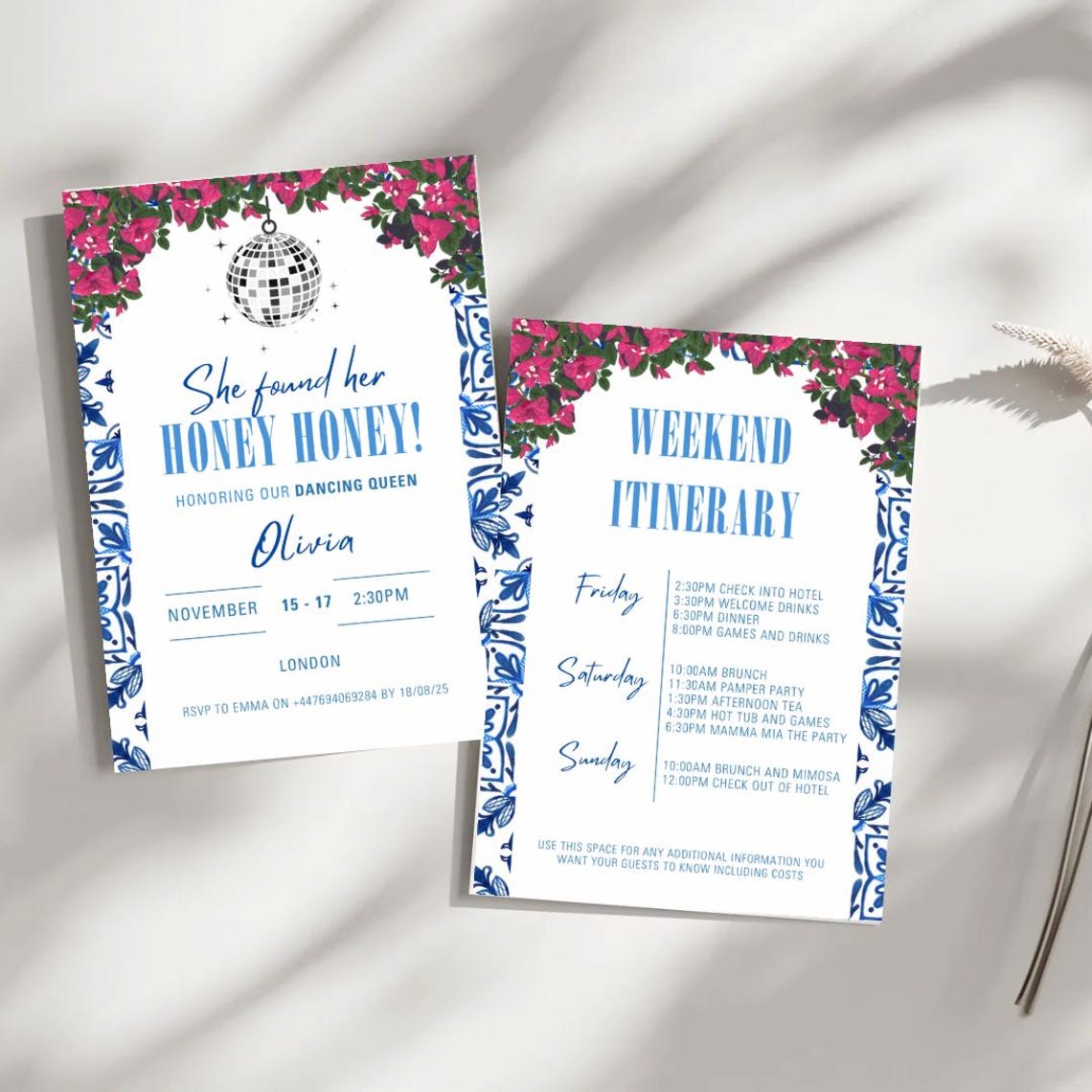 Mamma Mia Hen Party Invitation | ABBA Theme, Editable Canva Template - Etsy