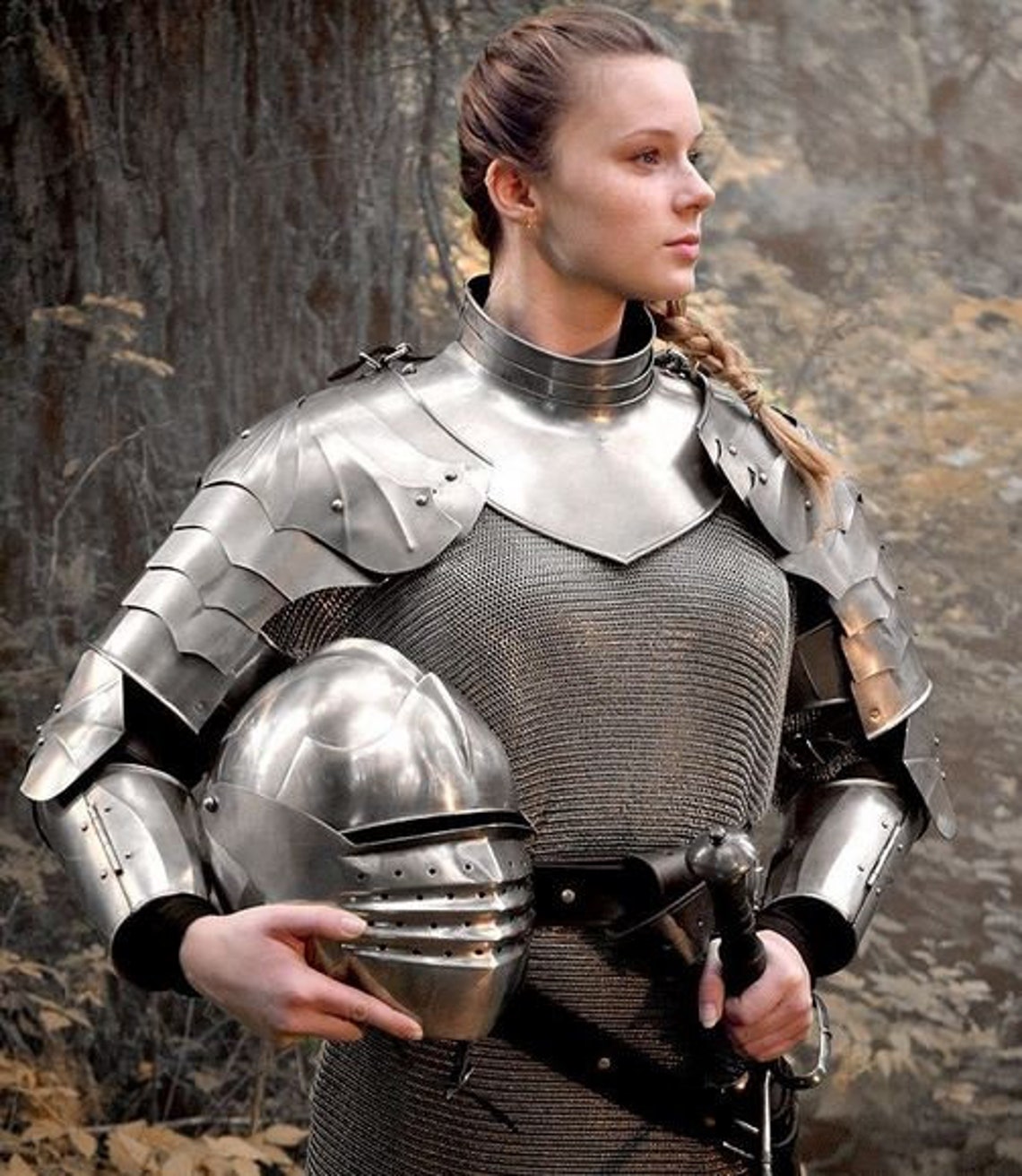 Medieval Lady Neck Guard Shoulder Armour With Pouldron Female Brave ...