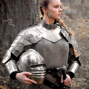 Medieval Lady Neck Guard Shoulder Armour With Pouldron Female Brave ...