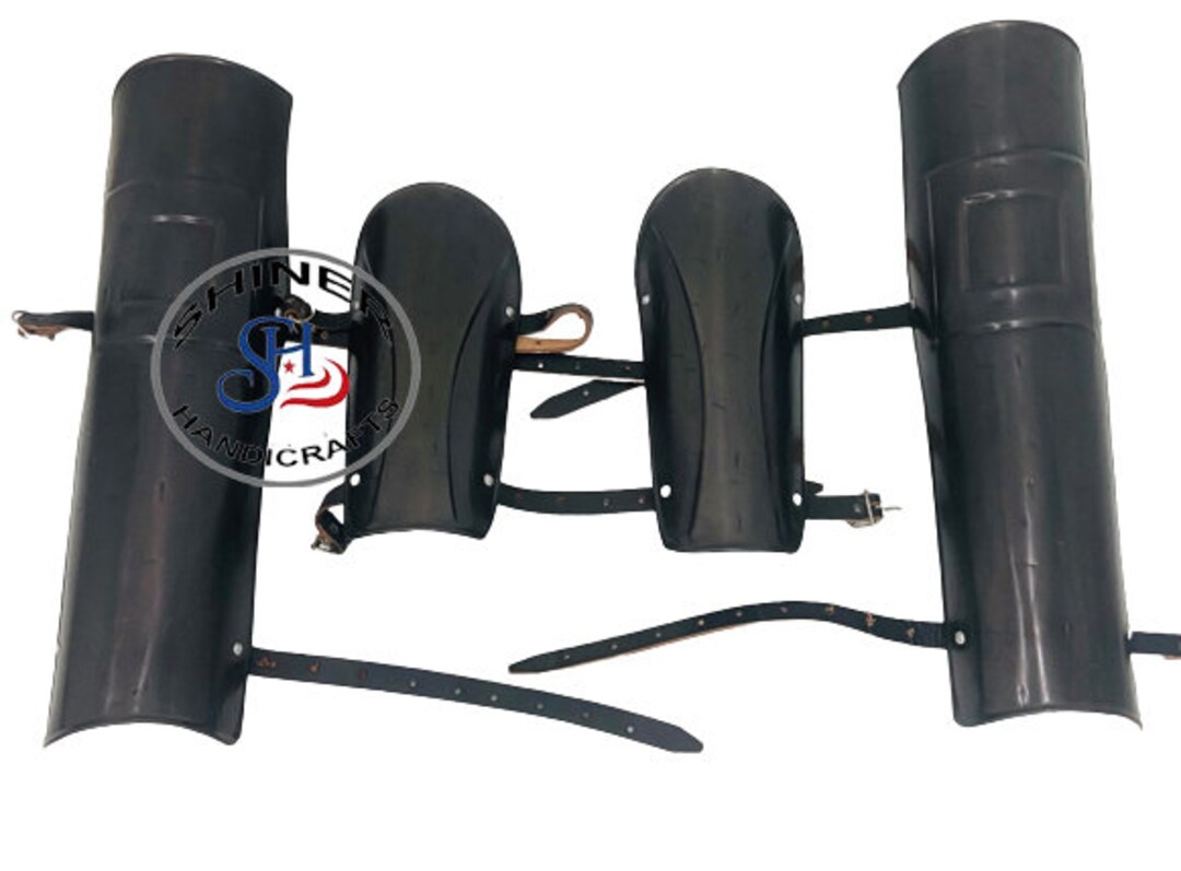 Medieval Black Spartan Leg Arm Guard Armor Steel 300 Movie Shin Guard ...