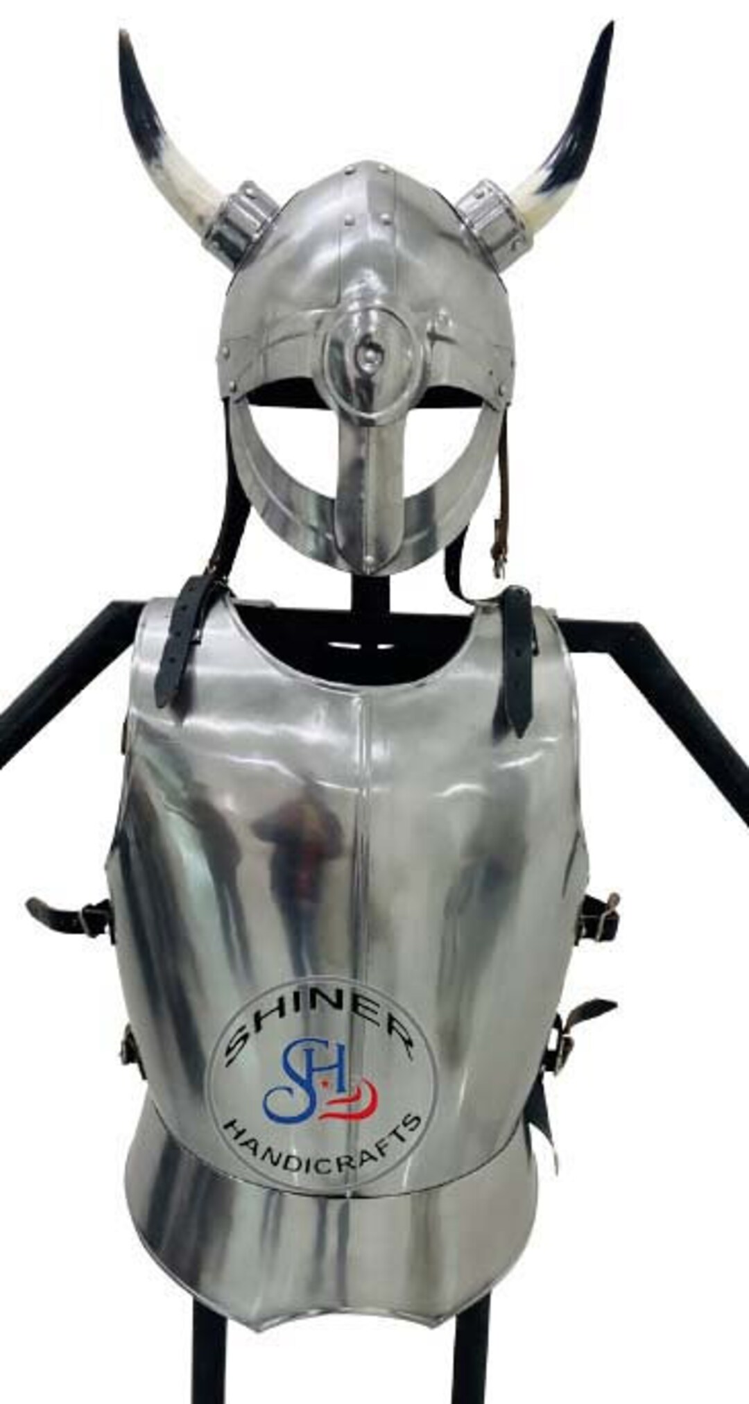 Medieval Chest Armor Knight Jacket With Horn Helmet Breastplate Larp ...