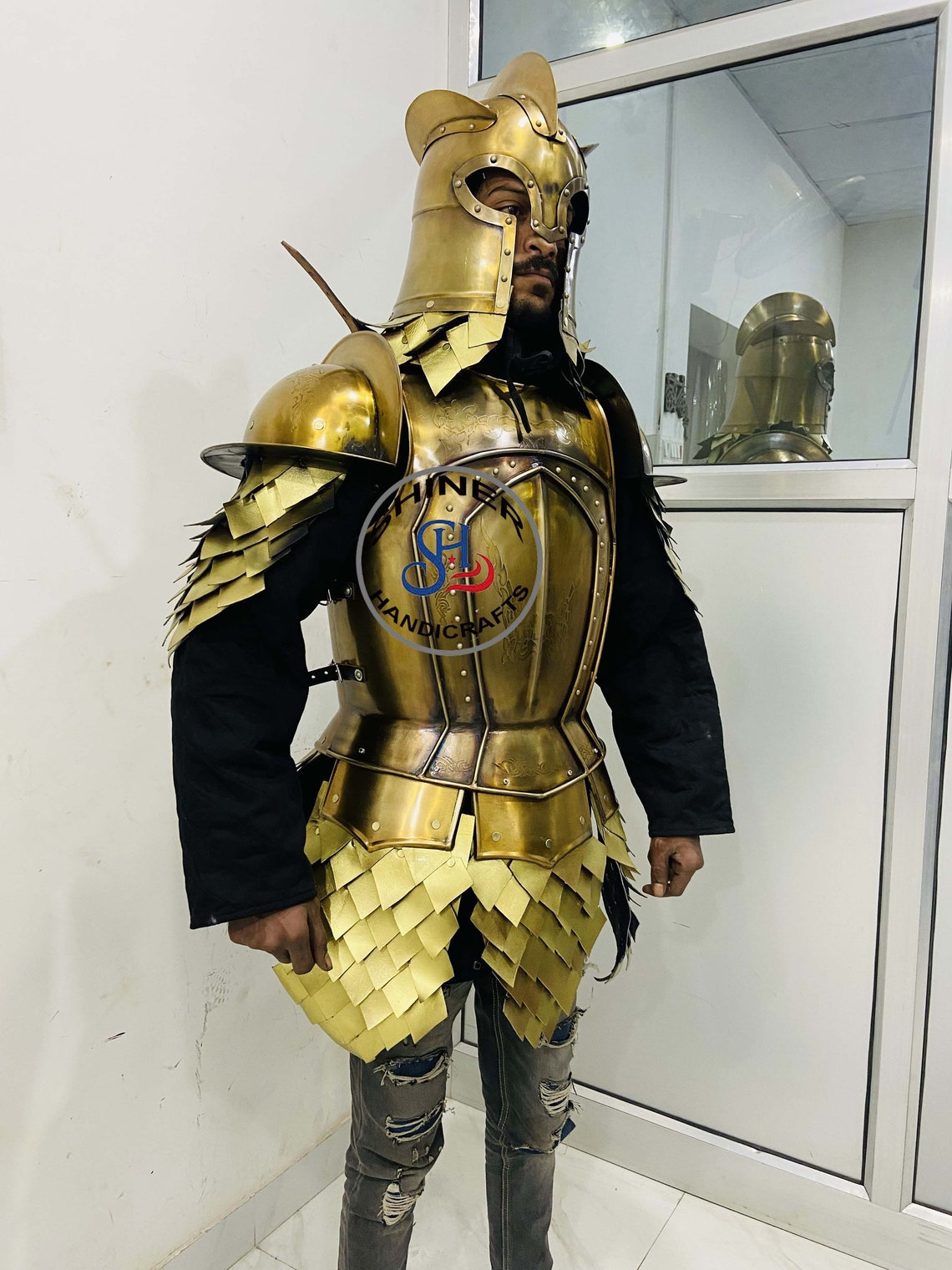 Medieval Kings Guard Suit Armor Antique Brass Knight King Half Body ...