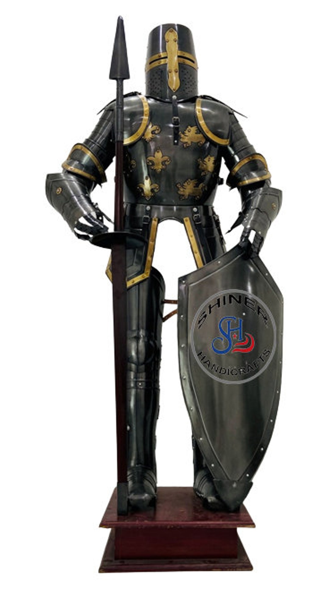 Medieval Antique Black Templar Armor Suit Knight Steel Crusader Combat ...