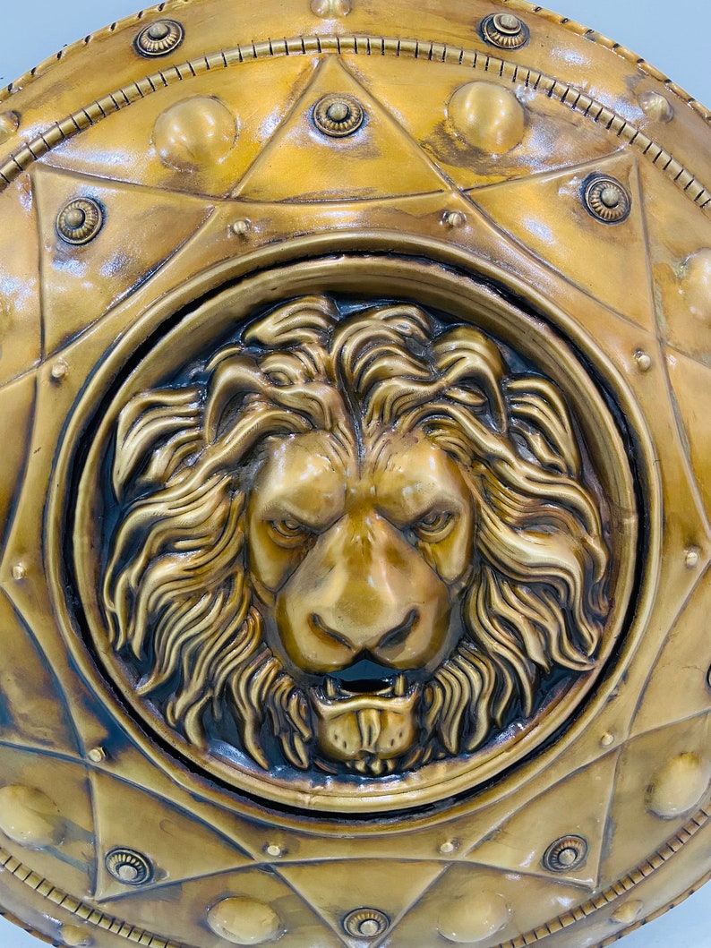 Medieval Lion Shield X-mas Cosplay Brass Antique Shield Dragon Shield ...