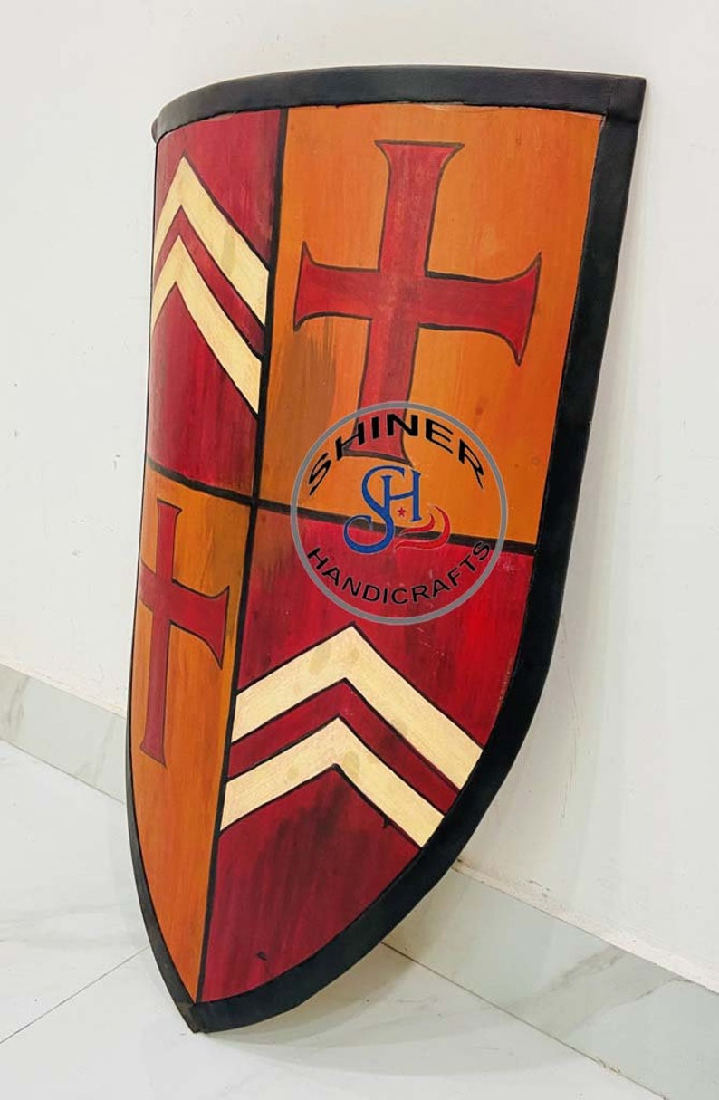 Medieval Wooden Knight Templar Shield Viking Battle Ready Shield Knight ...