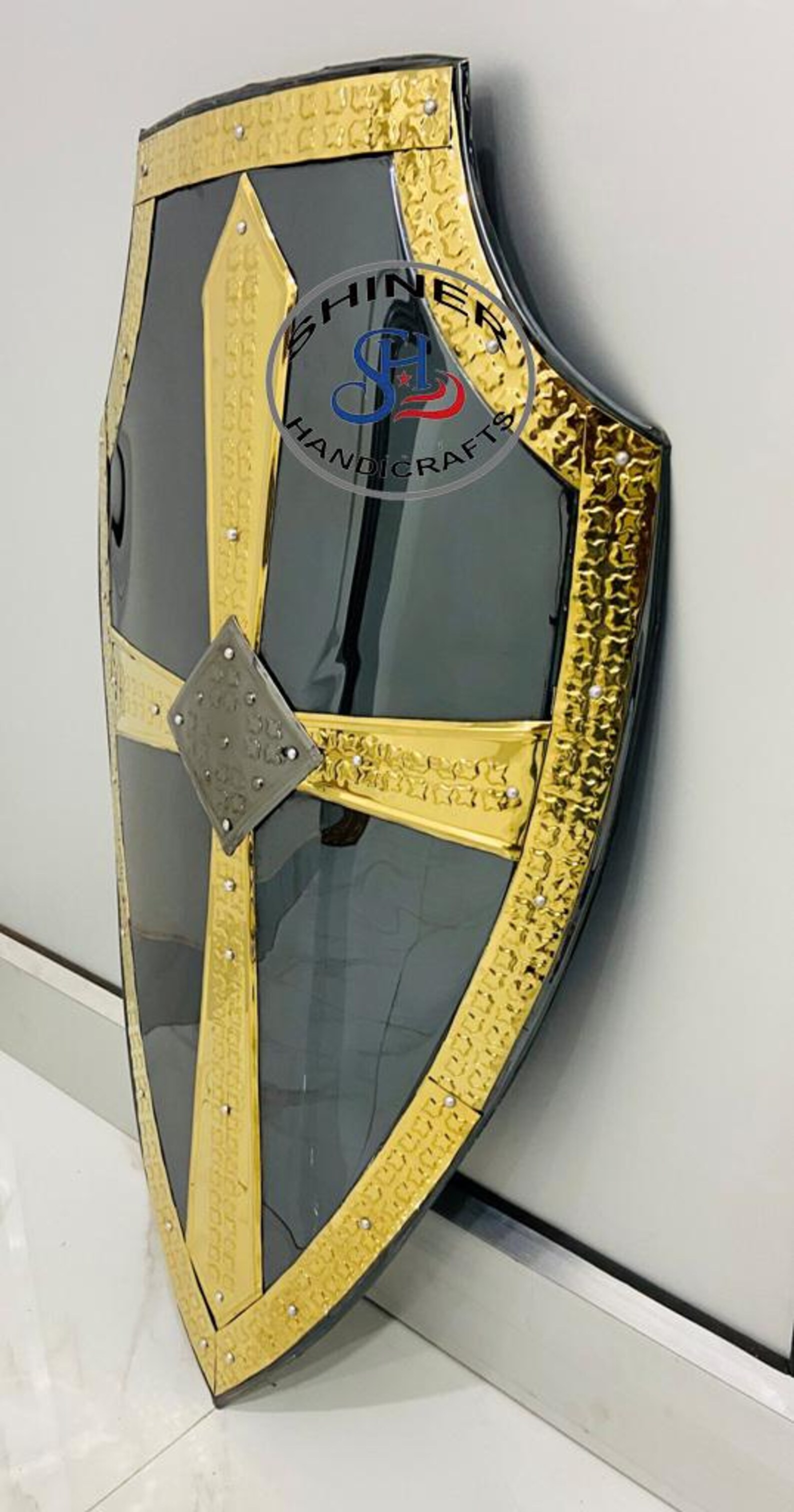 Medieval Antique Stainless Steel Knights Templar Shield Viking Battle ...