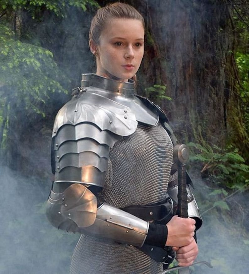 Medieval Lady Neck Guard Shoulder Armour With Pouldron Female Brave ...