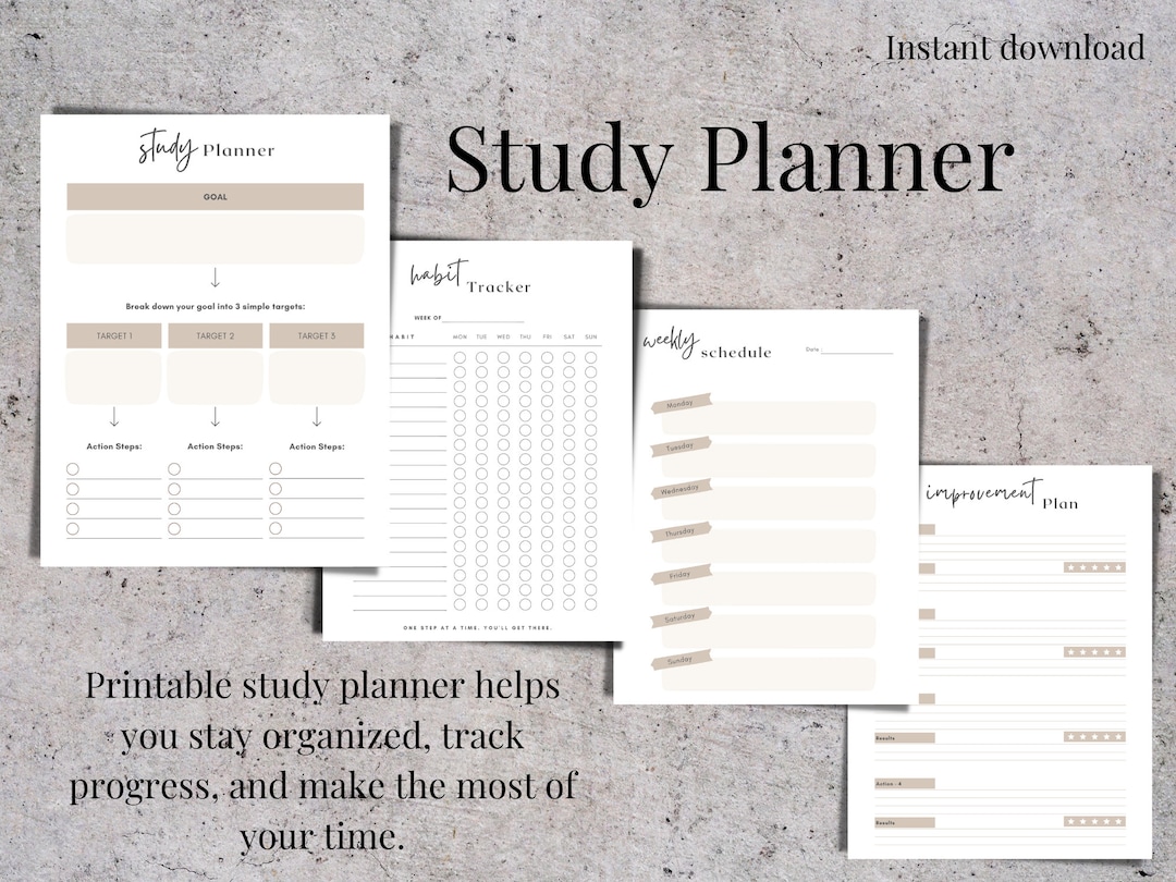 Study Planner, Study Organizer, Student Planner, Project Planner ...
