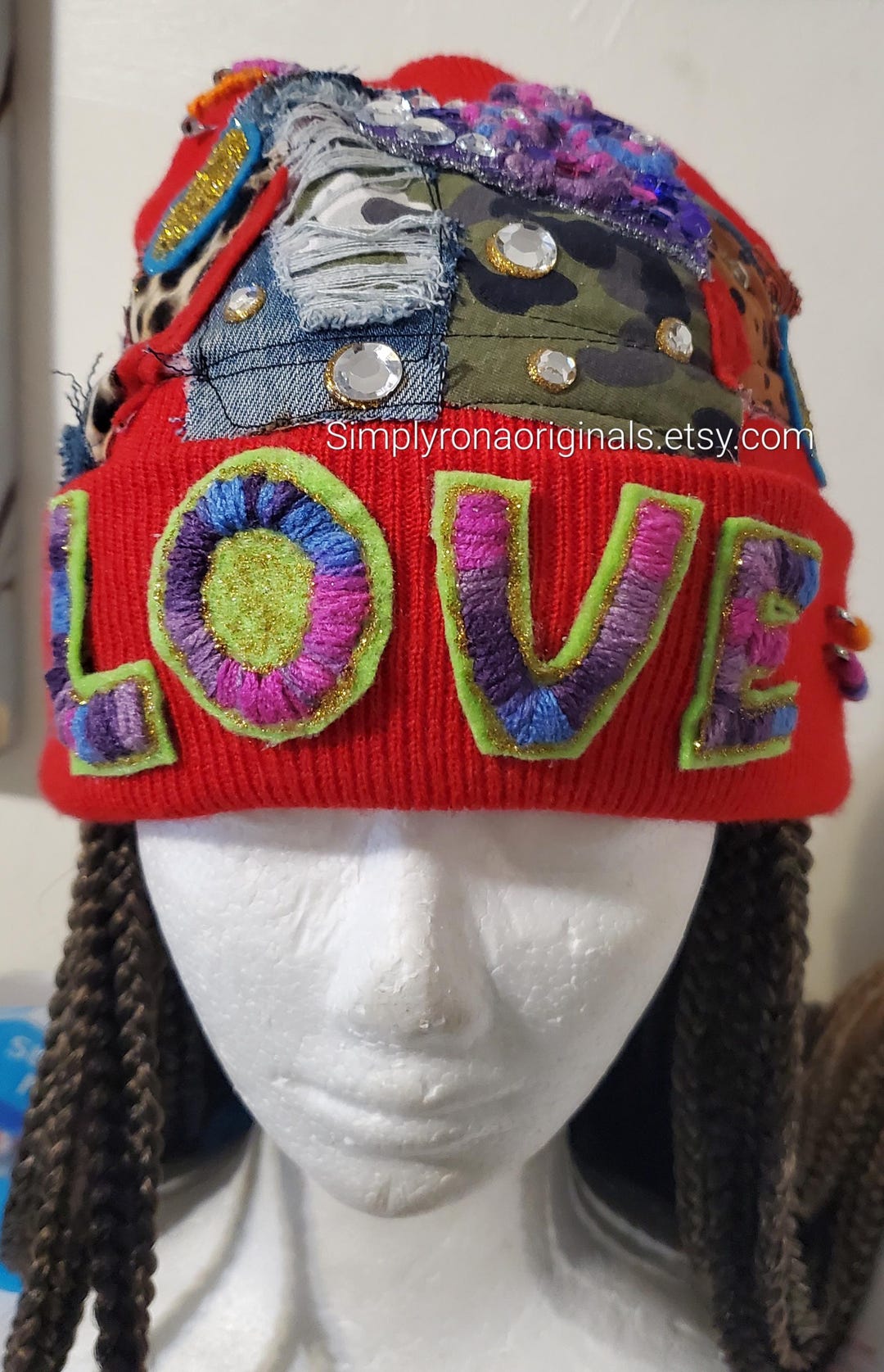 Red Scrappy Skull Cap - Etsy