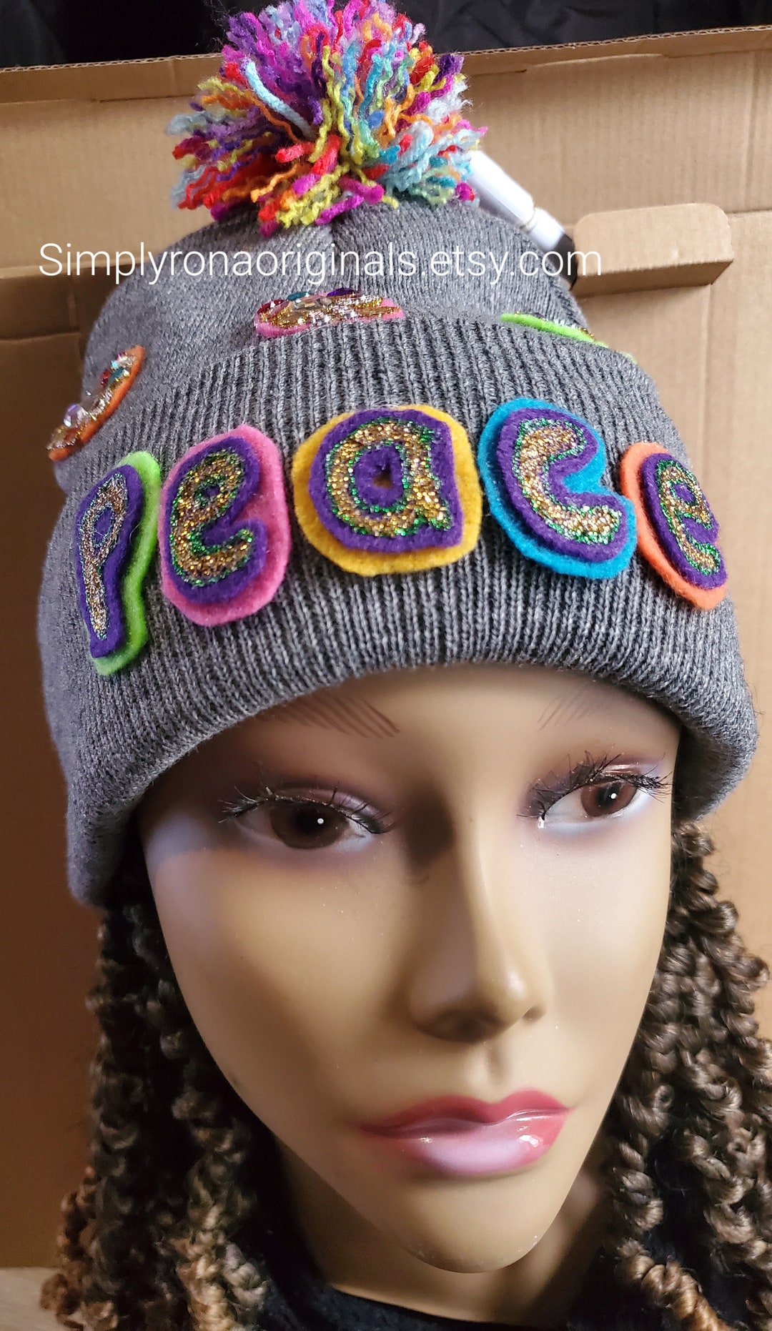 Colorful Peace Skull Cap - Etsy