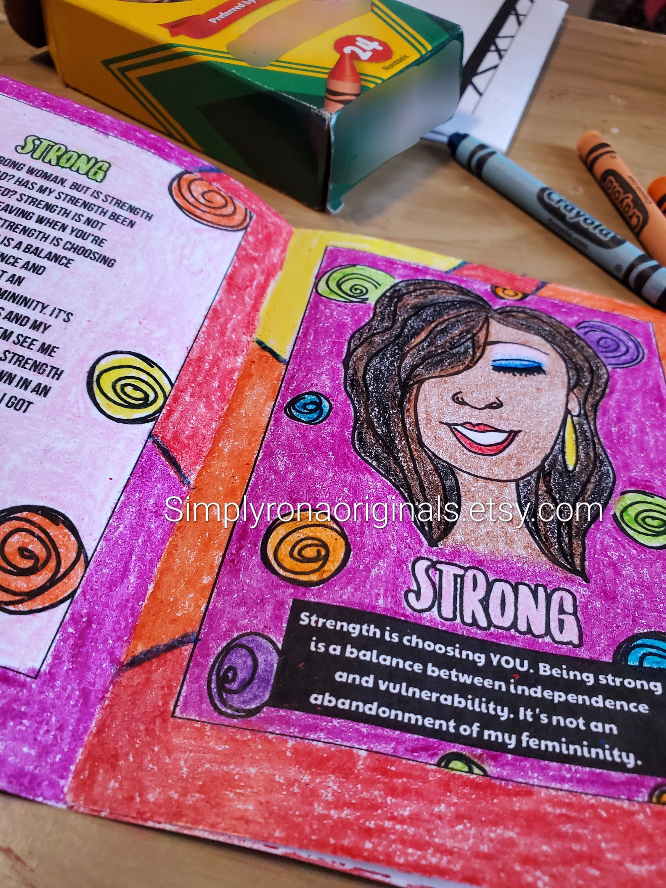 7 Set Power Words Mini Coloring Booklets Digital Download With 7 Bonus ...