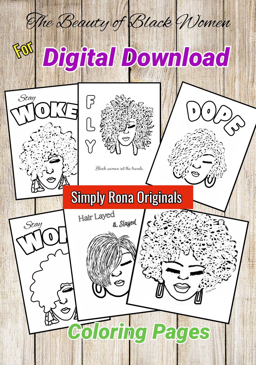 Beauty of Black Women Coloring Pages - Etsy
