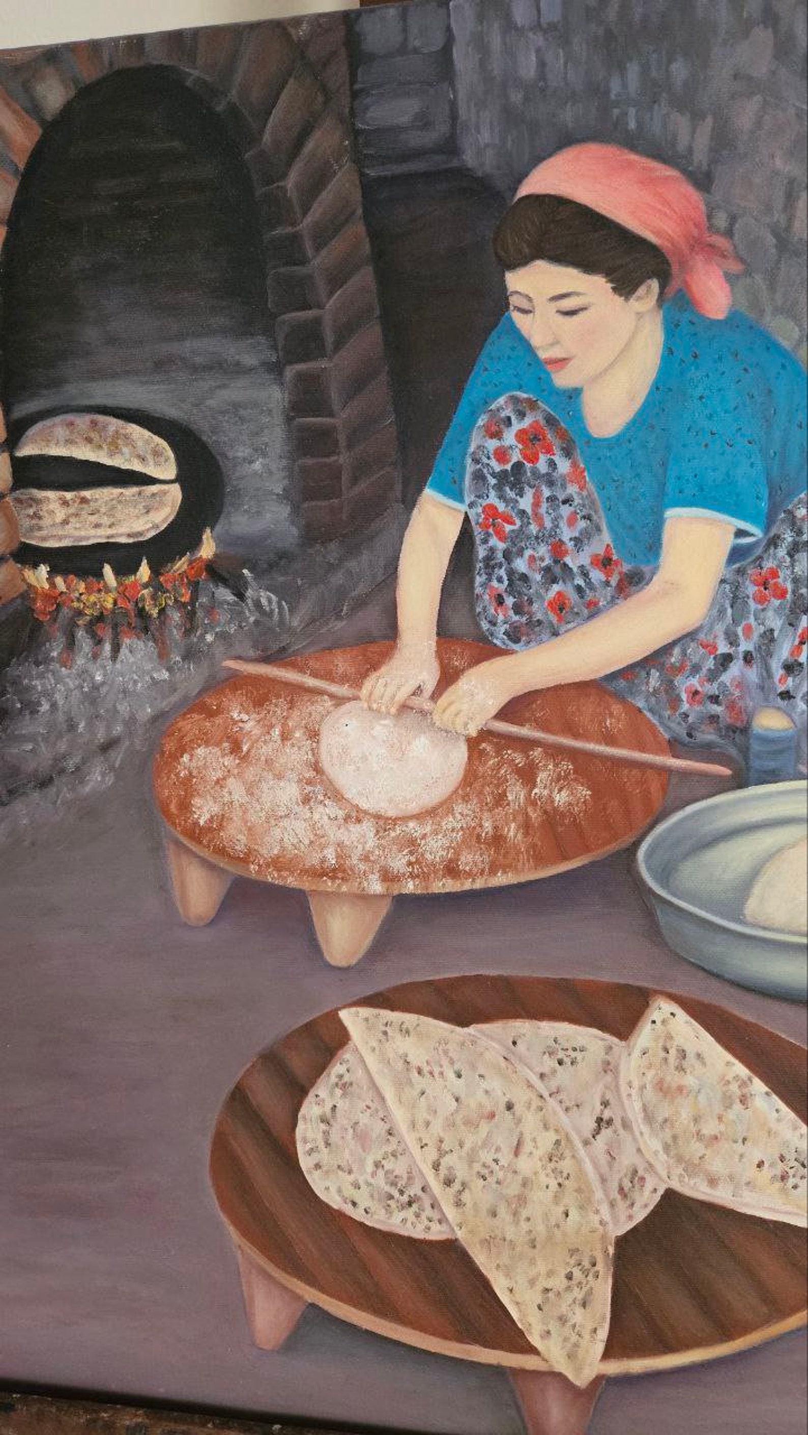 Traditional Turkish Women Oil Painting on Canvas / Turkish Bread Making ...
