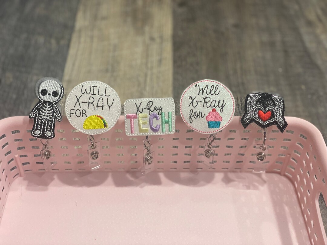 Badge Reel With Velcro Interchangeable Topper, X-ray,radiology, Will X ...