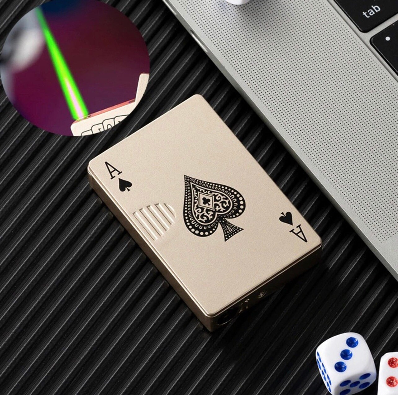 Poker Card Lighter, Playing Card Lighter, Green Flame Poker Lighter ...