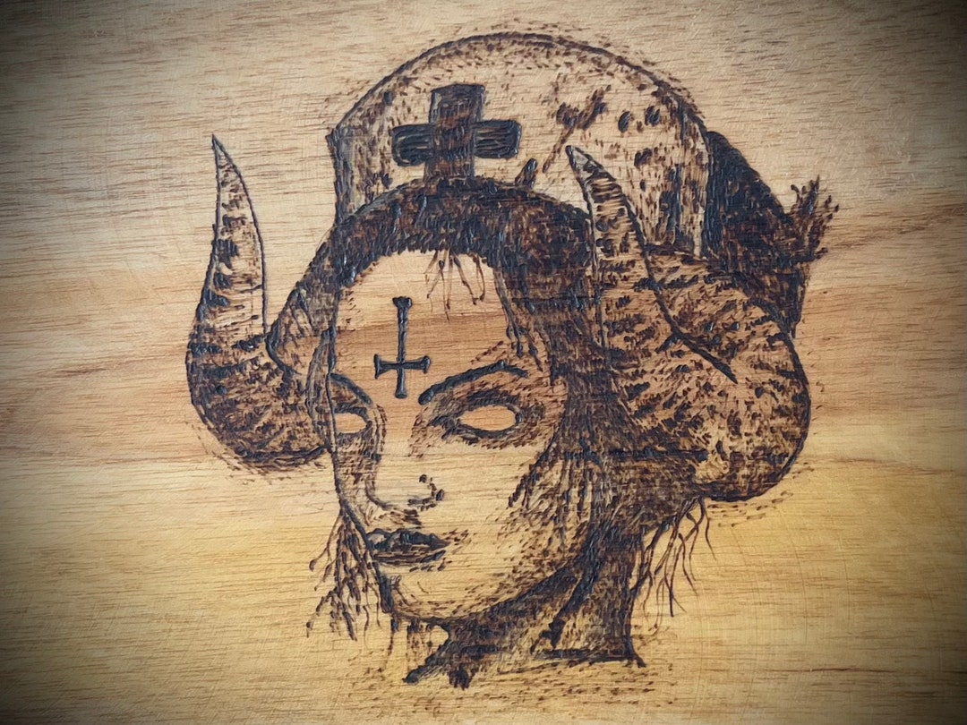 Teak Meets Devil - Evil Nurse - Pyrography - Etsy