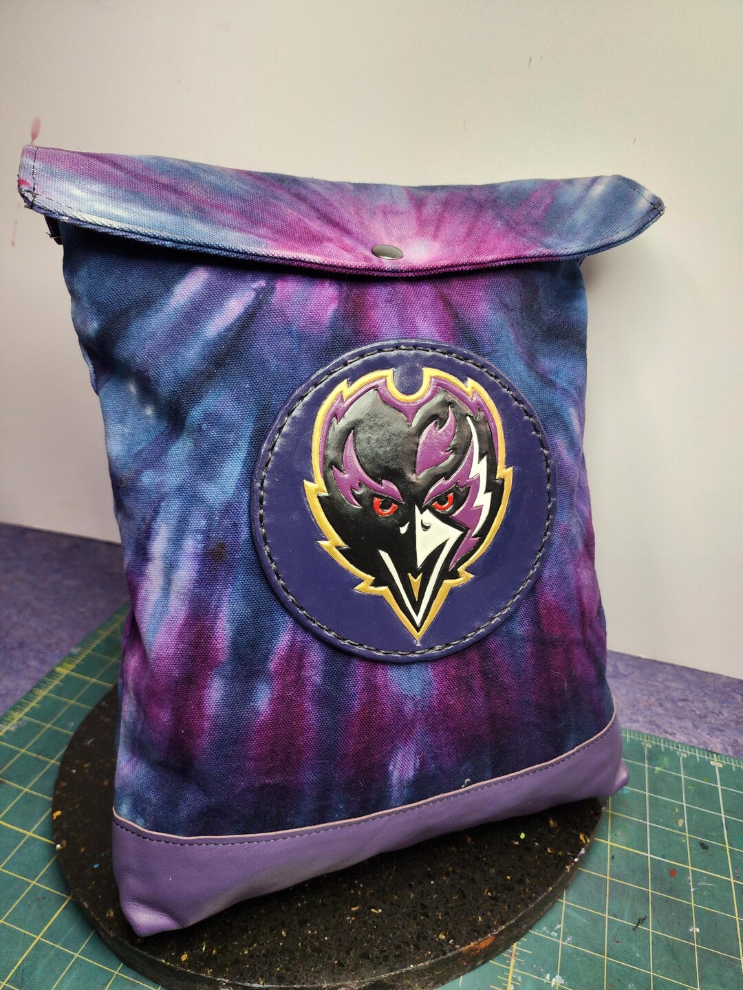 The Traveler Backpack With Ravens Leather Patch - Etsy