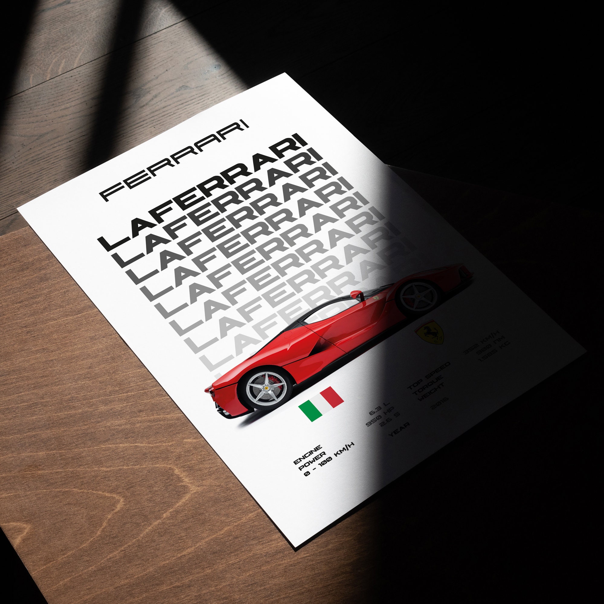 Ferrari Laferrari Poster Digital Download Hyper Car Art Print Super Car ...