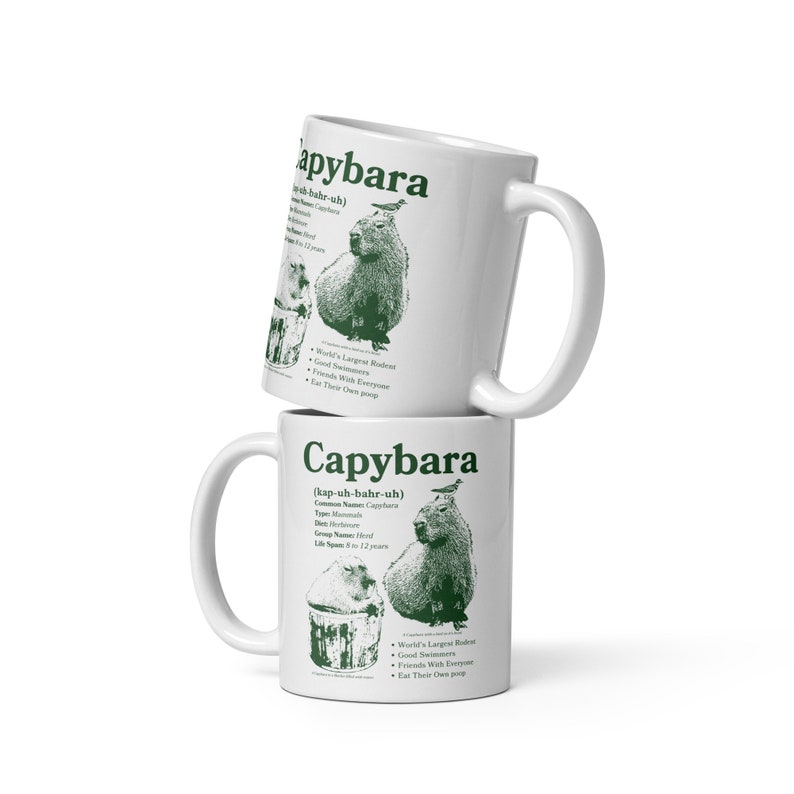 Capybara Coffee Mug, Vintage Inspired Capybara Graphic Mug, Trending ...