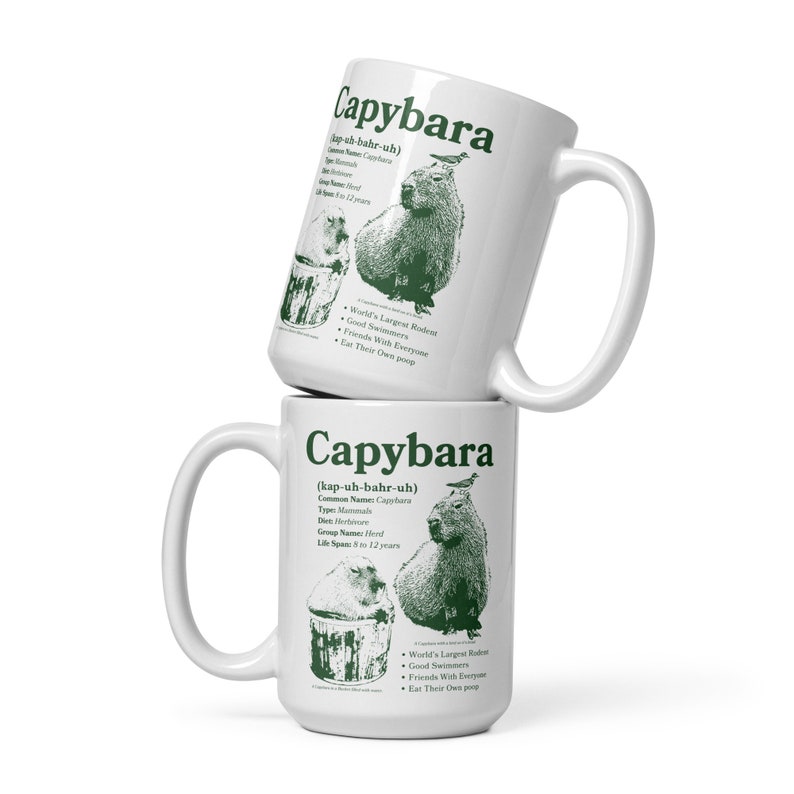 Capybara Coffee Mug, Vintage Inspired Capybara Graphic Mug, Trending ...
