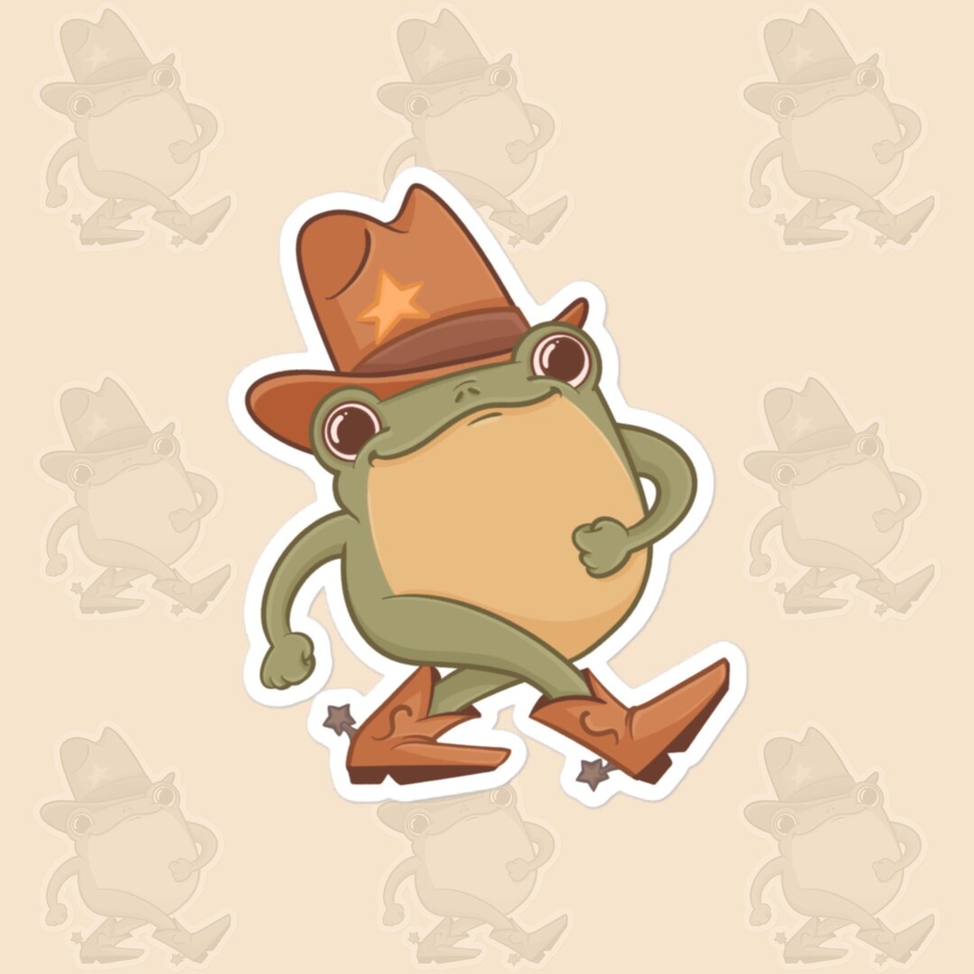 Cowboy Frog Sticker, Frog Sticker, Funny Western Frog, Gift for Frog ...