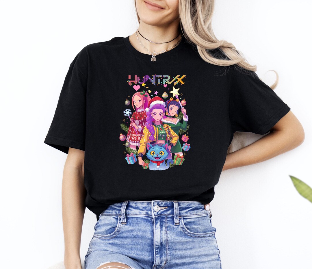 Huntrix Christmas T-shirt, Kpop Demon Hunters Tee - Etsy