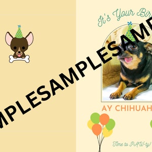 Silly Chihuahua Birthday Card Digital Print (pet Owner, Dog Lovers ...