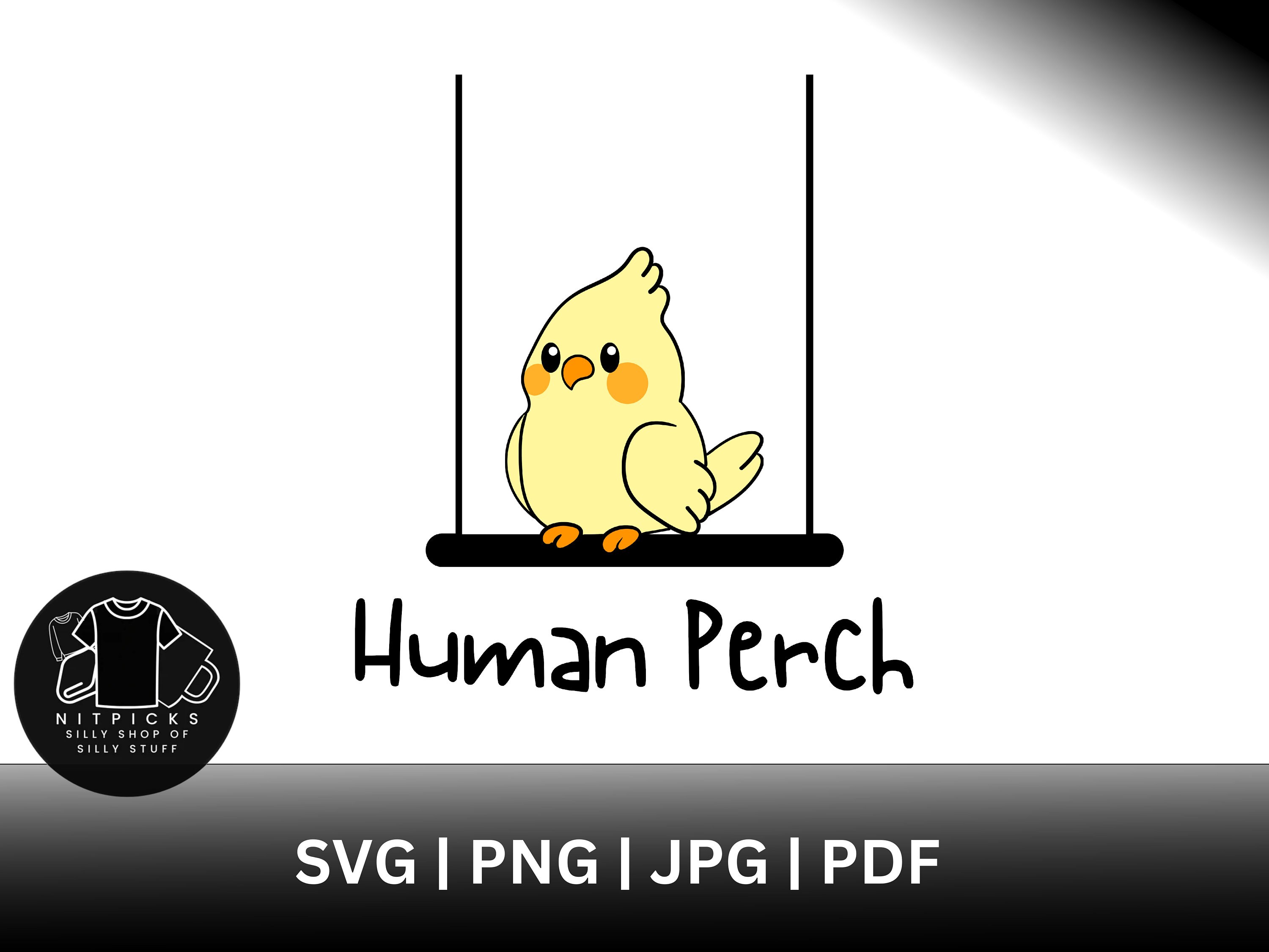 Human Perch SVG, Cockatiel SVG, Kawaii Bird SVG, Cute Bird Svg, Cute ...