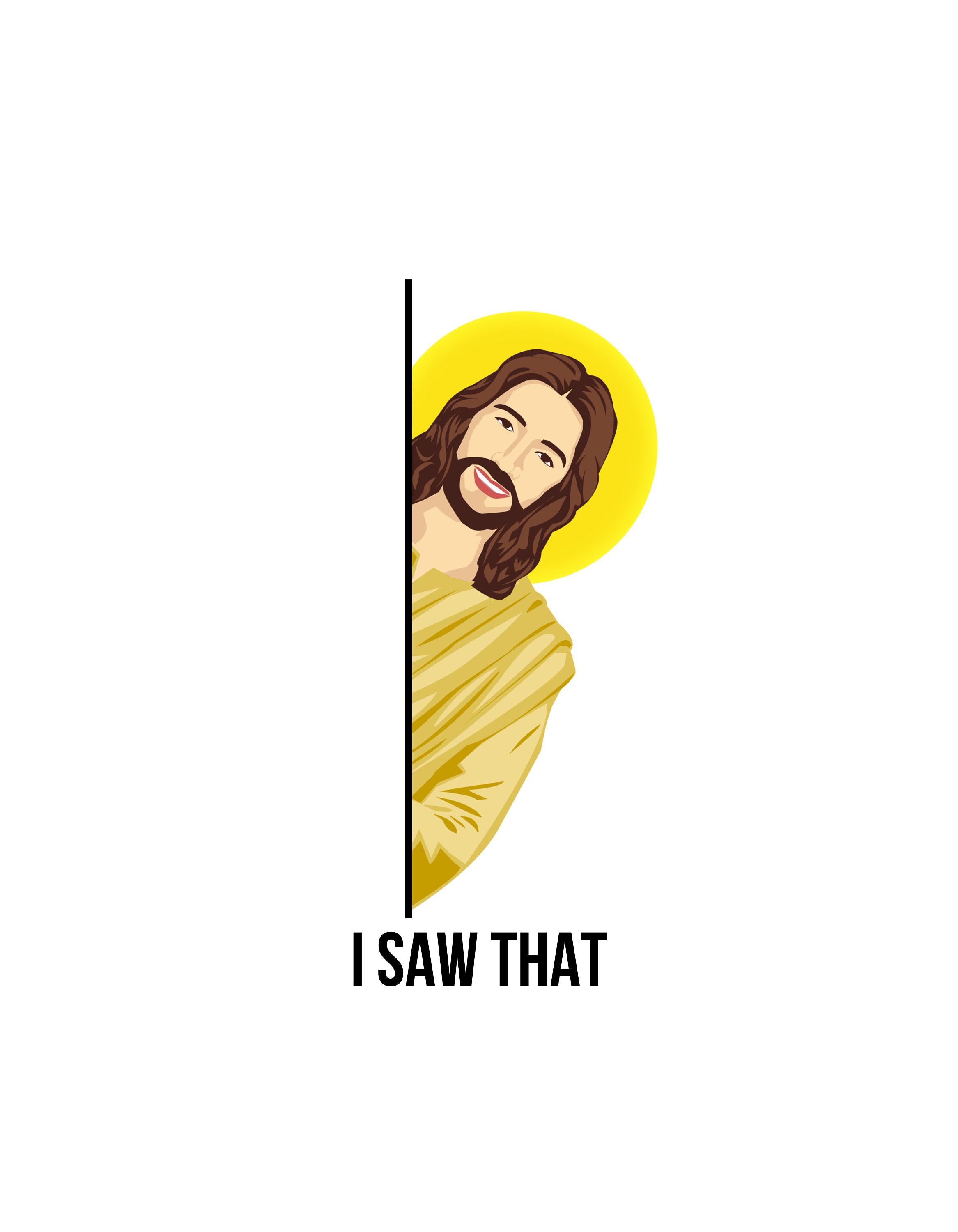 Jesus Peeking SVG PNG PDF JpG I Saw That Christian Religious - Etsy México