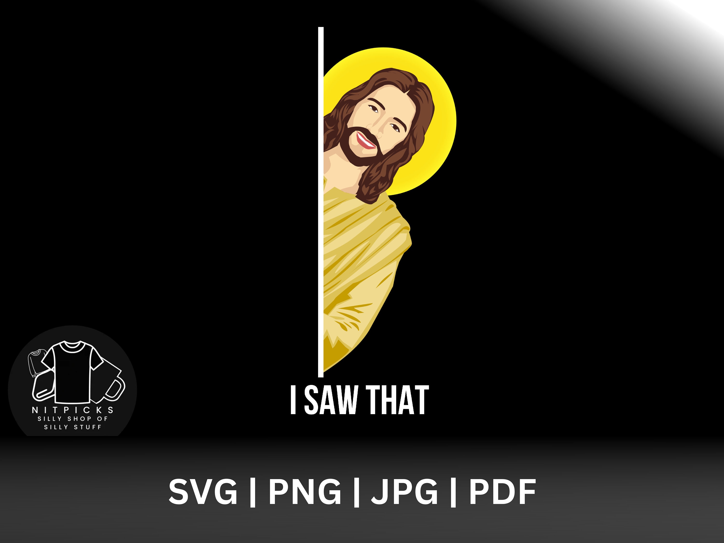Jesus Peeking SVG PNG PDF Jpg I Saw That Christian Religious Church ...