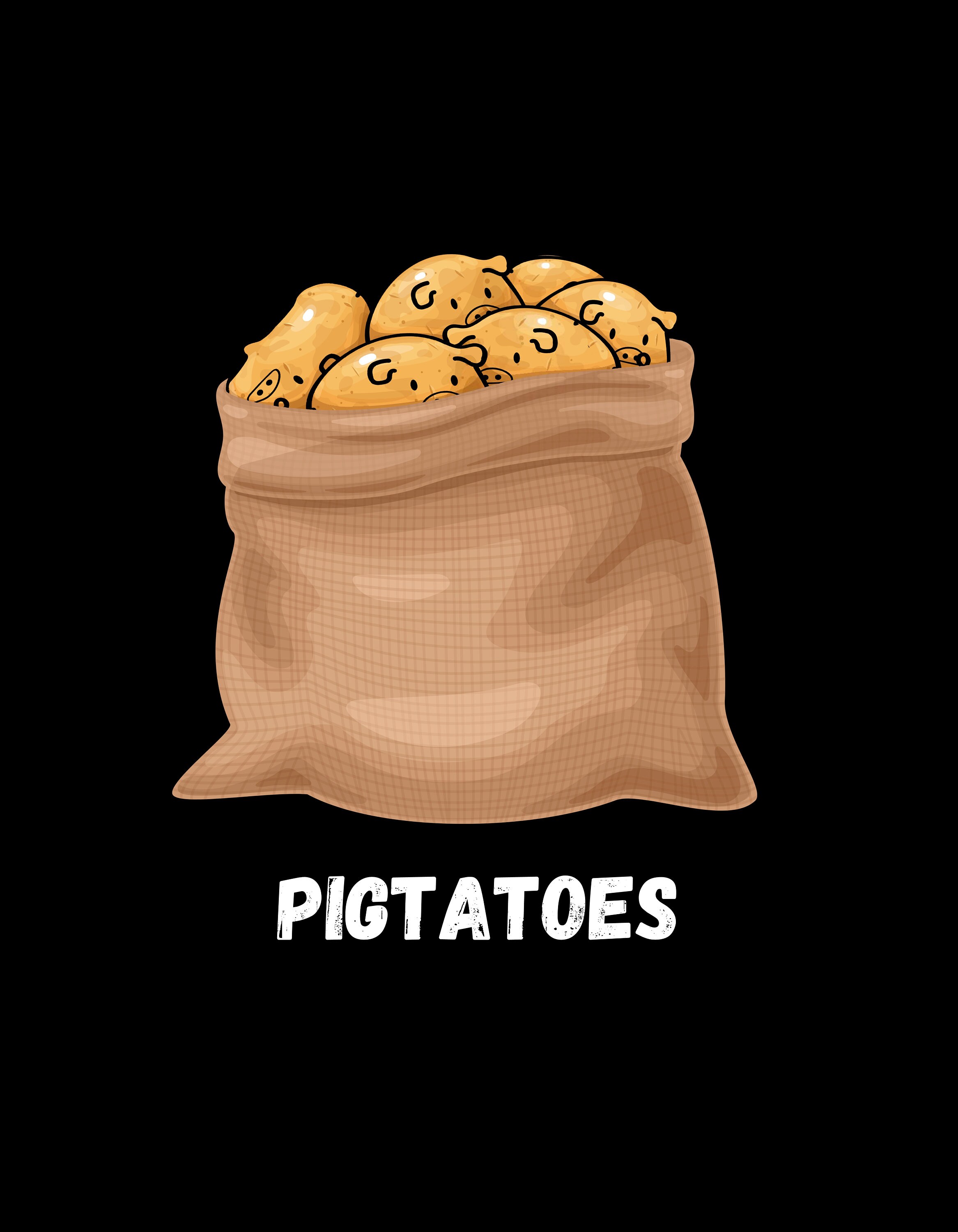 Pigtato SVG PNG PDF Jpg Potato Sack Bag Cute Piglets Funny Pun Pig Farm ...