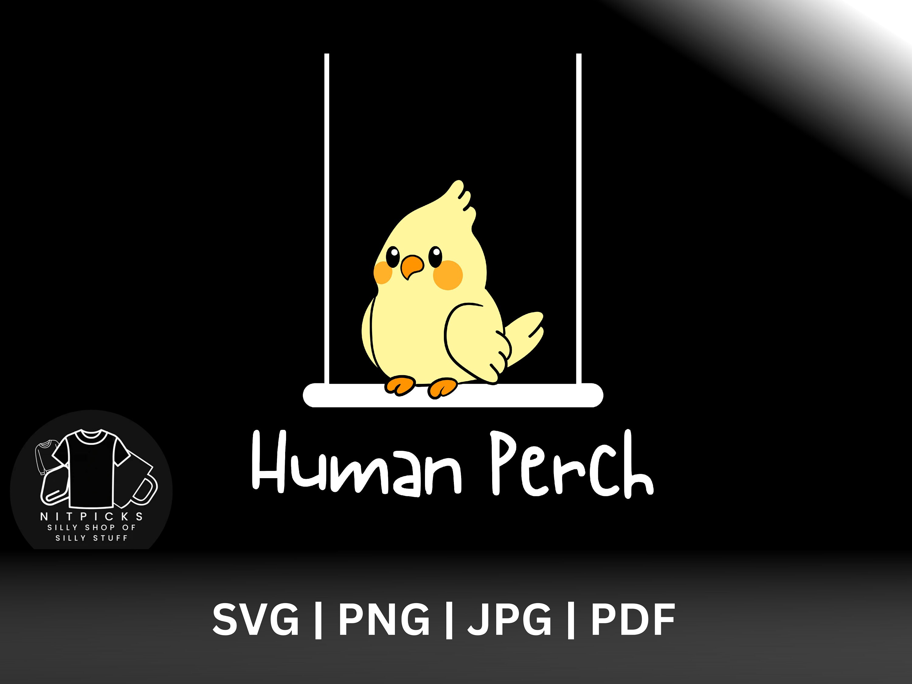 Human Perch SVG, Cockatiel SVG, Kawaii Bird SVG, Cute Bird Svg, Cute ...