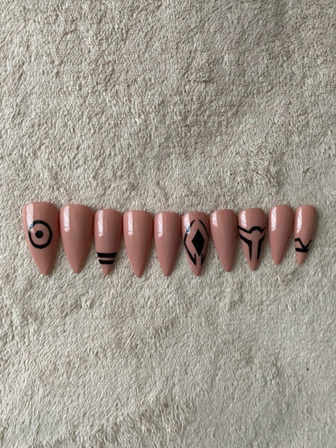 Anime JJK Sukuna Inspired Nails - Etsy