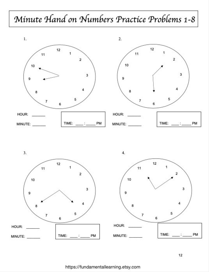 Telling Time for Beginners, Clock Worksheets, Time Worksheets, What ...
