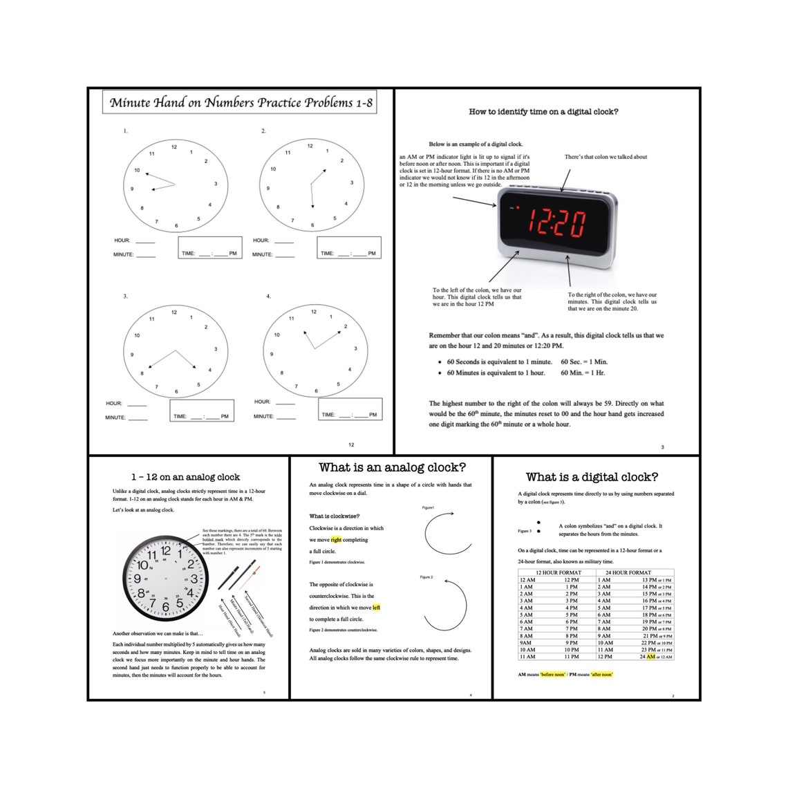 Telling Time for Beginners, Clock Worksheets, Time Worksheets, What ...