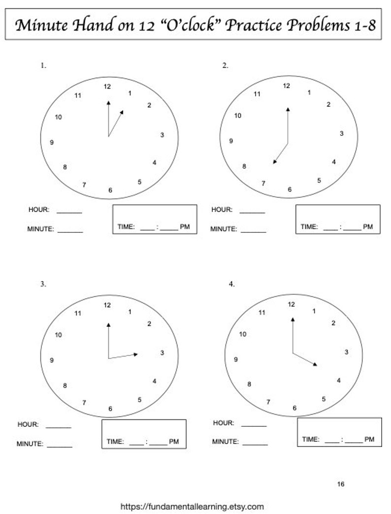 Telling Time for Beginners, Clock Worksheets, Time Worksheets, What ...