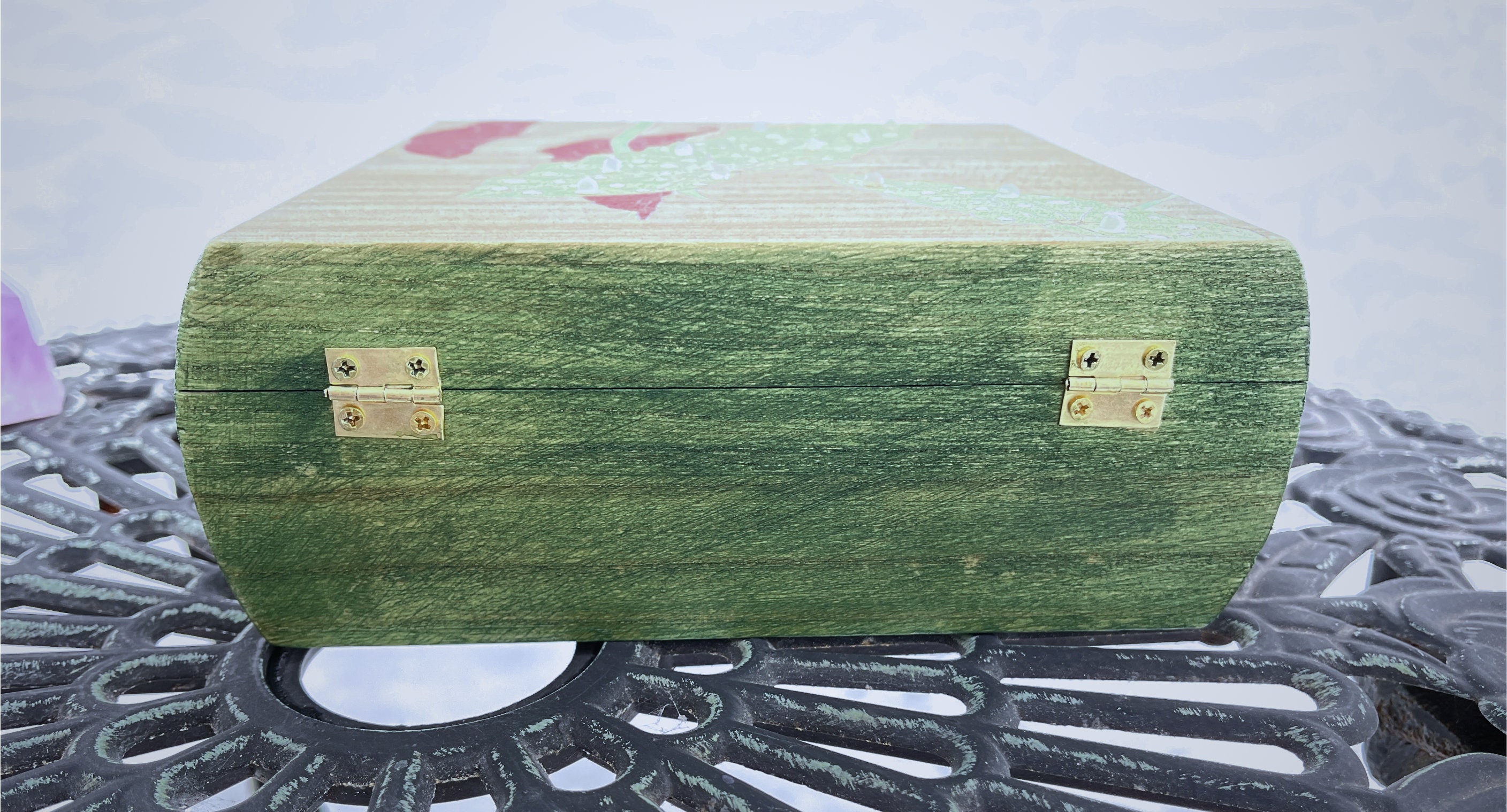 Begonia Maculata Talisman Box With Real Moonstone Gems, Memory Box ...