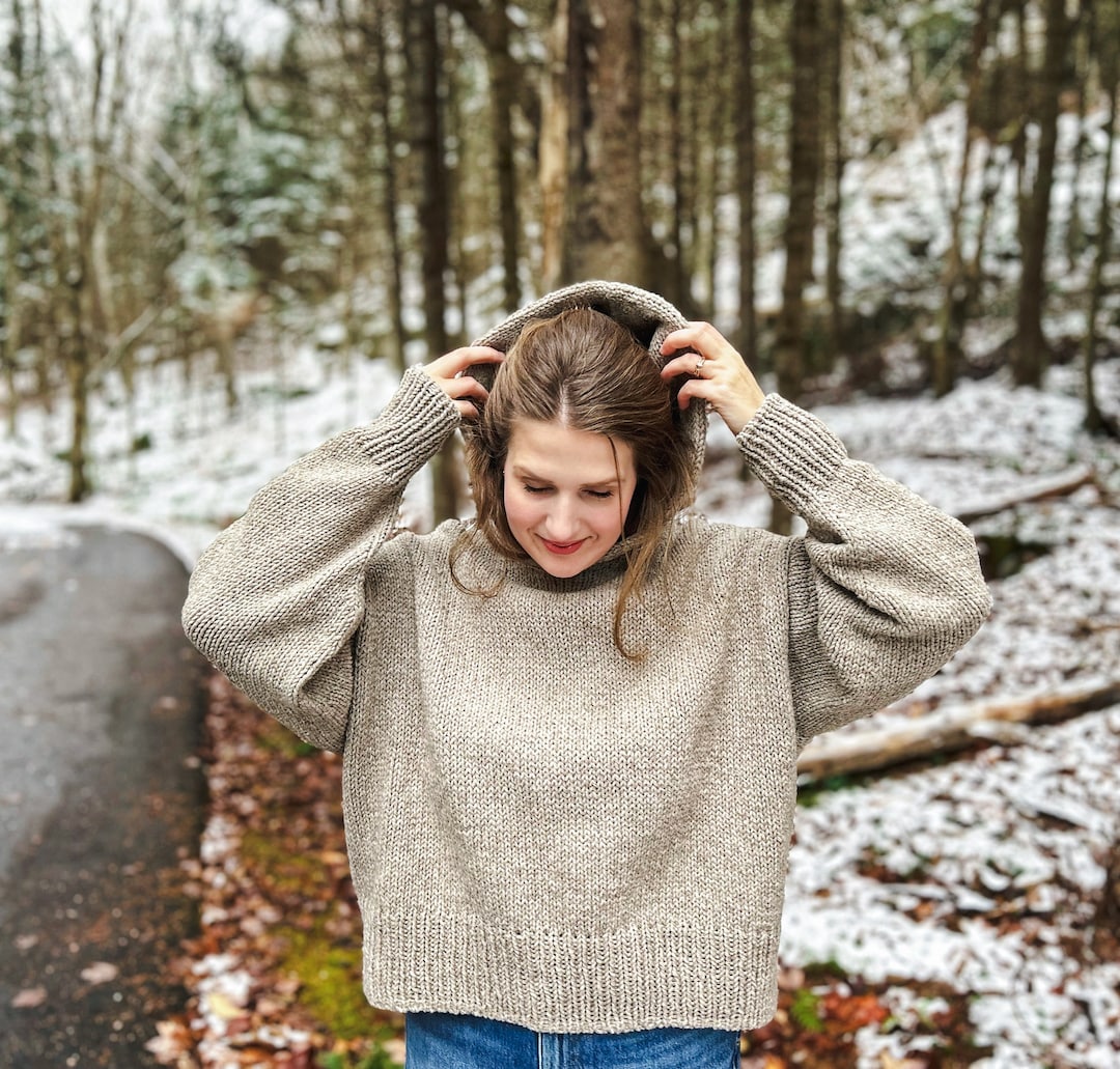 Modèle de tricot à capuche Snow Day : grosse maille moderne - Etsy France