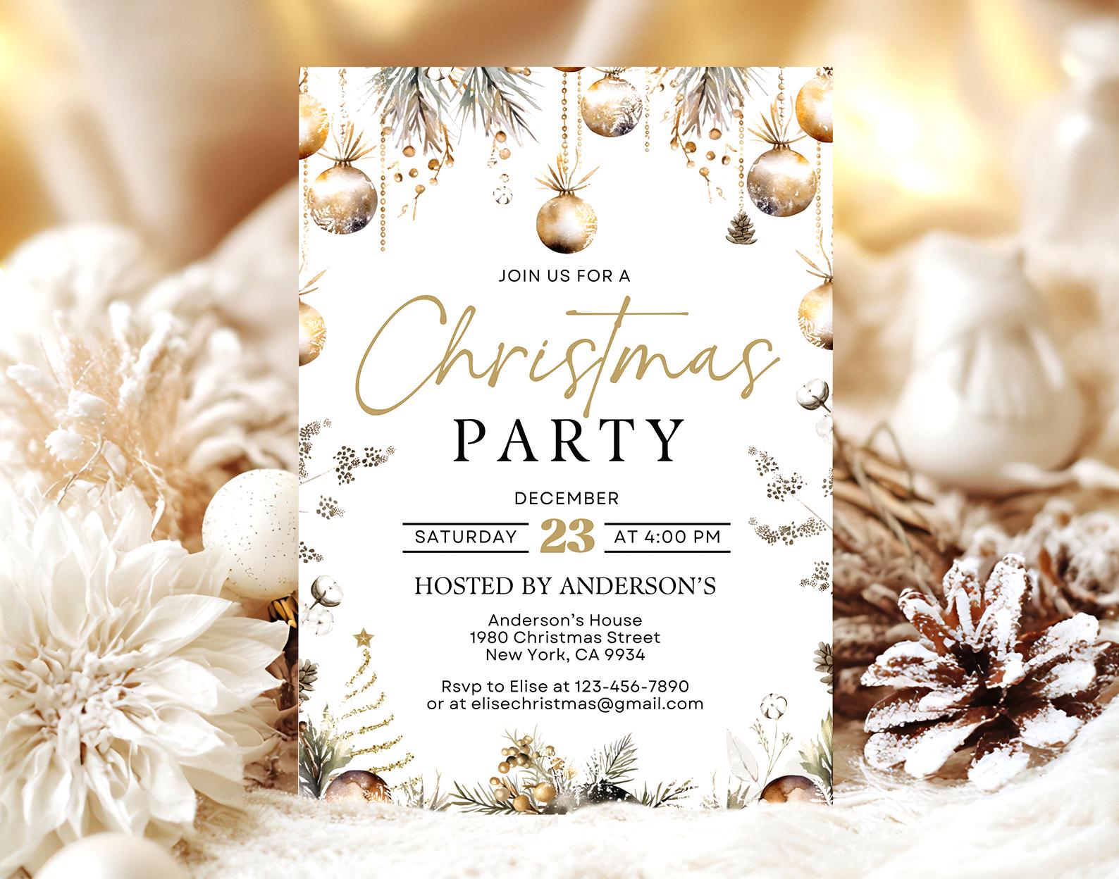 Holiday Party Invitation Designs Chalkboard Christmas Party