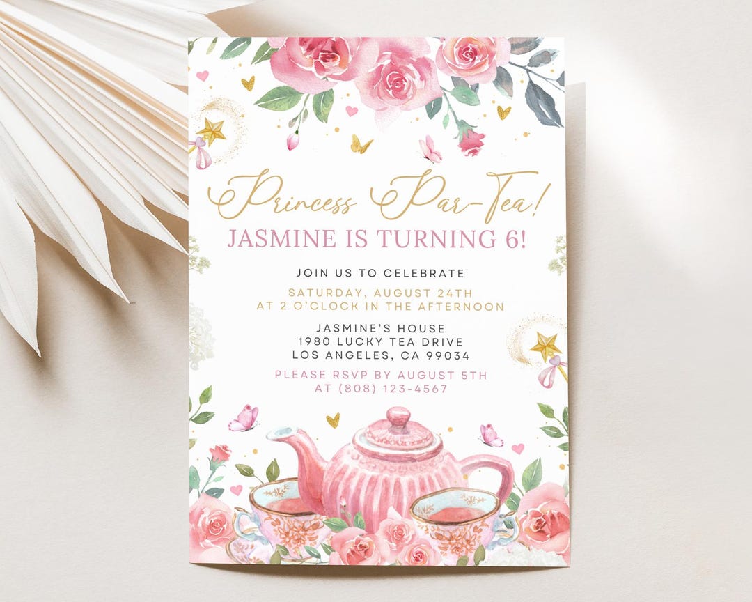 Princess Tea Party Invitation, Par-tea Invitation, Princess Invitation ...