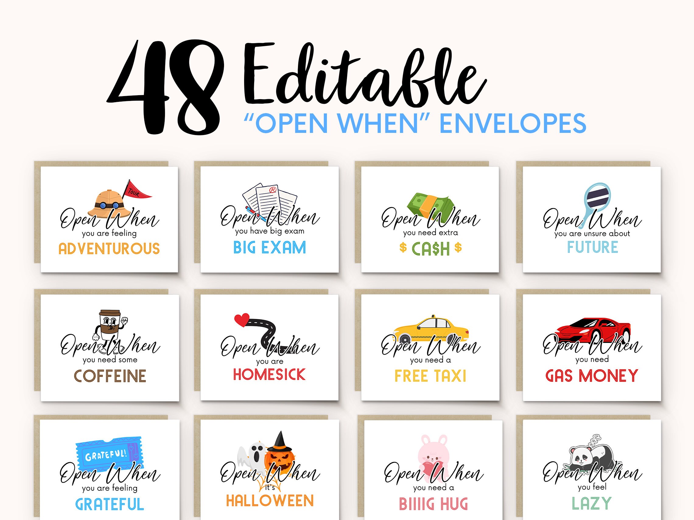 Open When Envelopes for College Students Open When Letters - Etsy