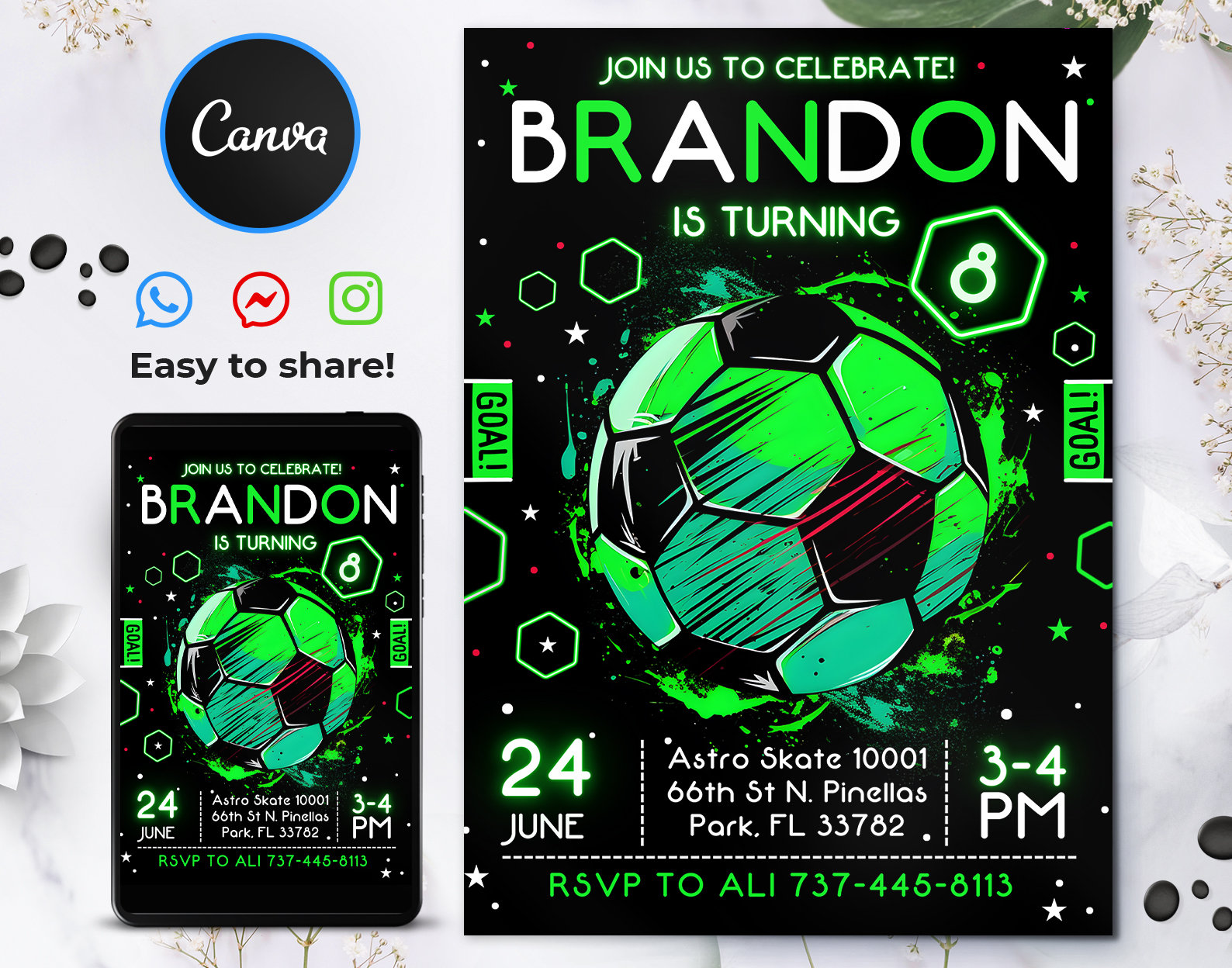 Invitación de cumpleaños de fútbol EDITABLE invitación de - Etsy México