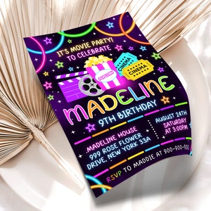 Movie Invitation, Movie Birthday Invitation, Movie Theater Invitation ...