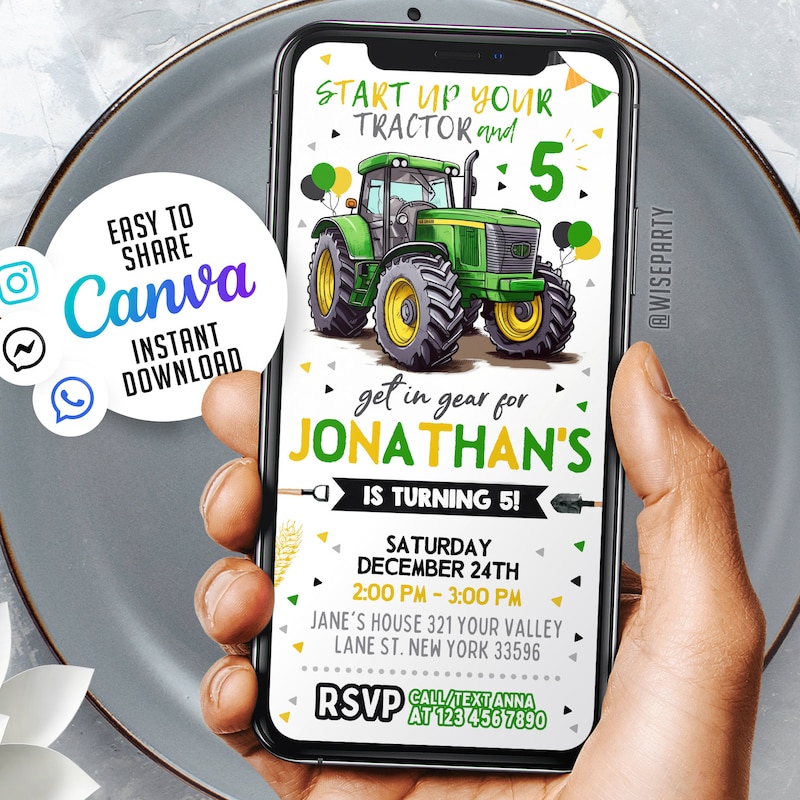 Tractor Invitations - Etsy