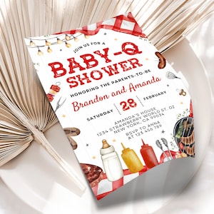 Baby-q Baby Shower Invitation, Backyard BBQ (canva Template) - Etsy