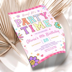 Patch Letter Invitation, Girl Birthday Invitation, Varsity Patch Party ...