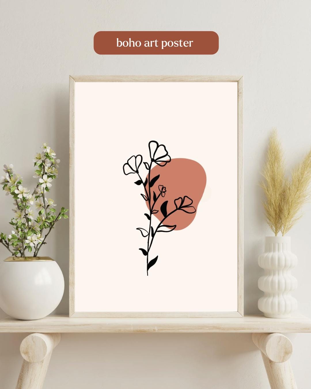 Boho Flower Digital Print - PNG or PDF Download - Etsy