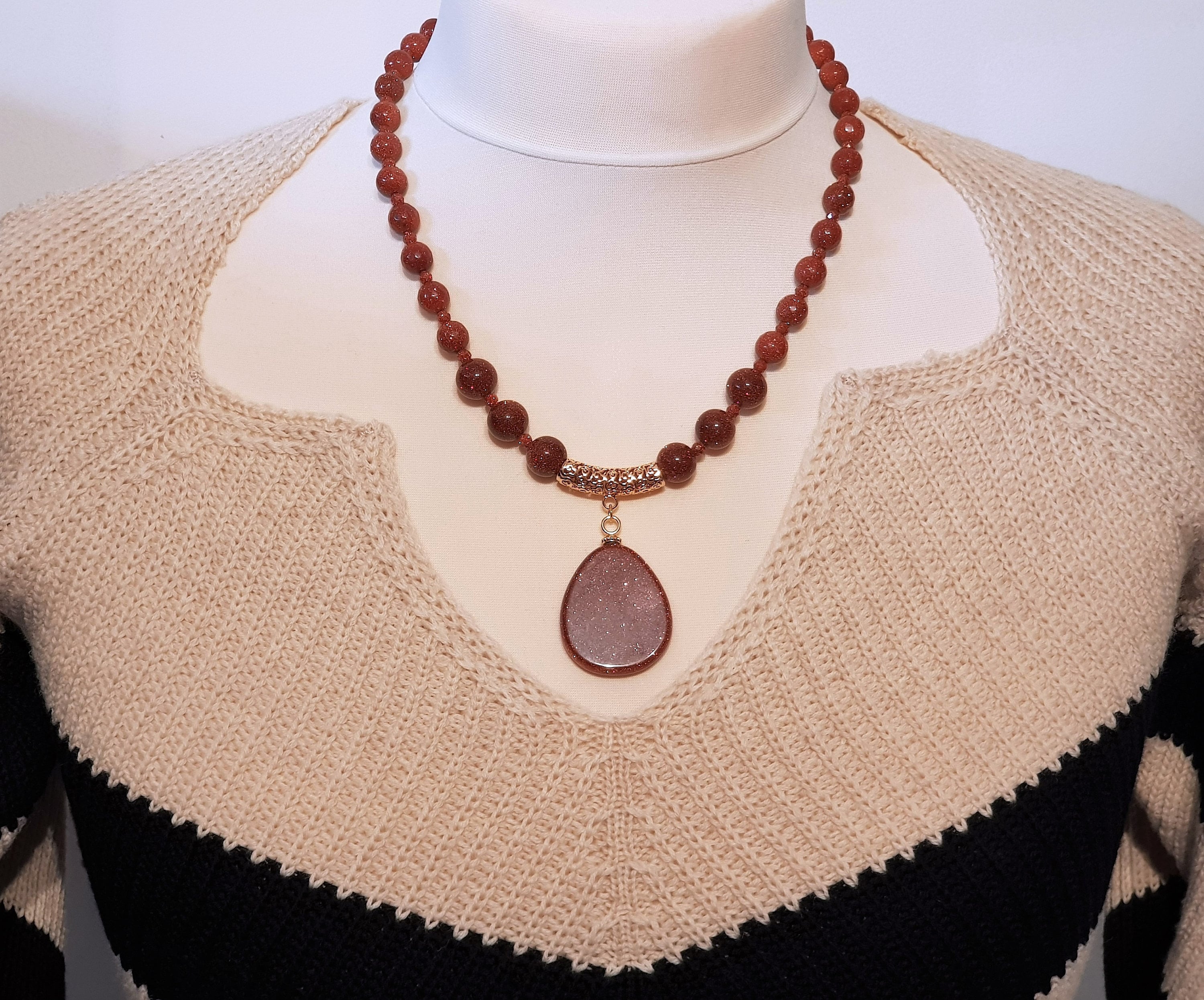 Sandstone Set, Necklace With Pendant & Earrings, Necklace Designs ...
